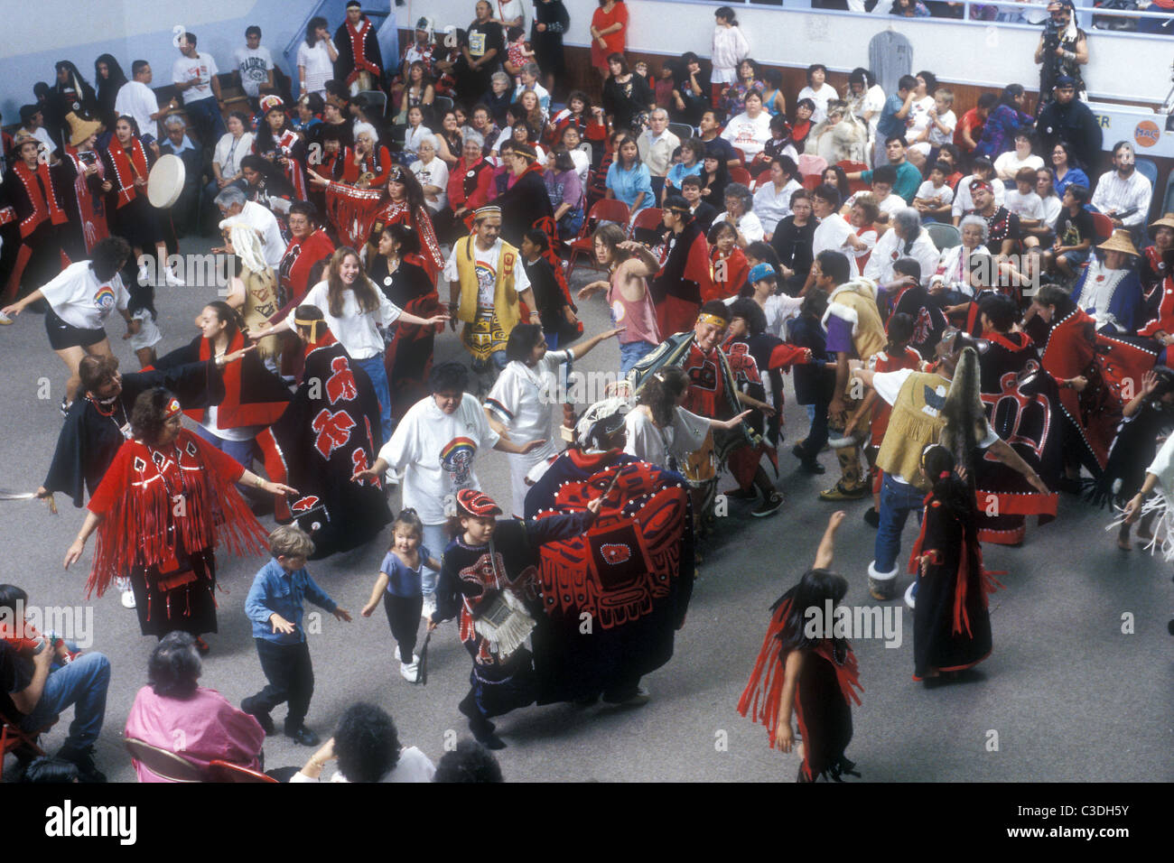 The Metlakatla dance group dances for the potlatch guests, Metlakatla ...