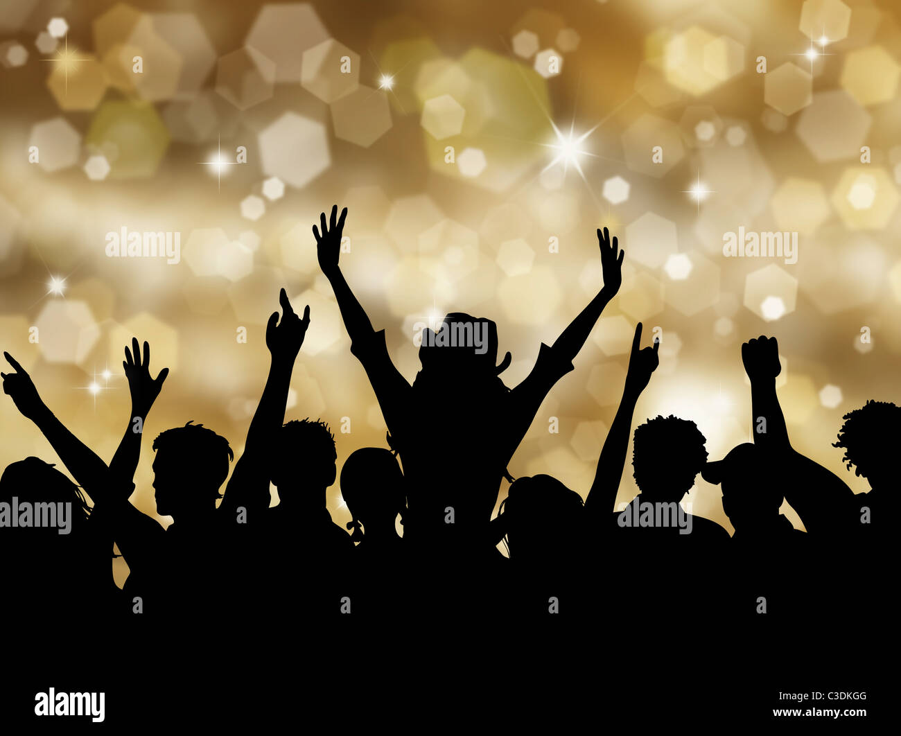 Silhouette excited crowd on abstract hi-res stock photography and ...