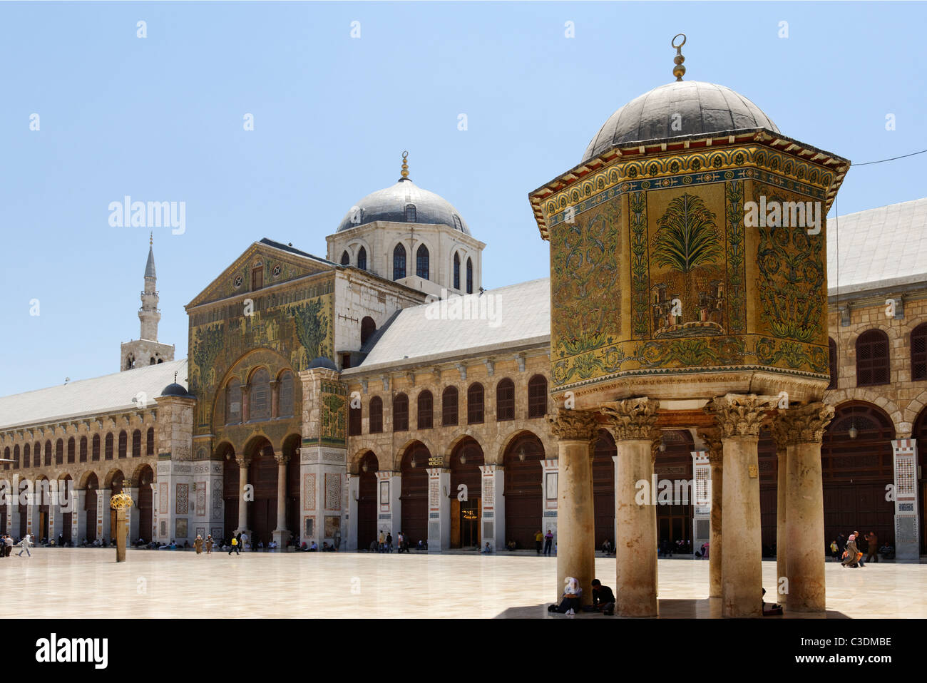 The Umayyad Mosque’s Dome of the treasury is a mosaic covered octagonal ...