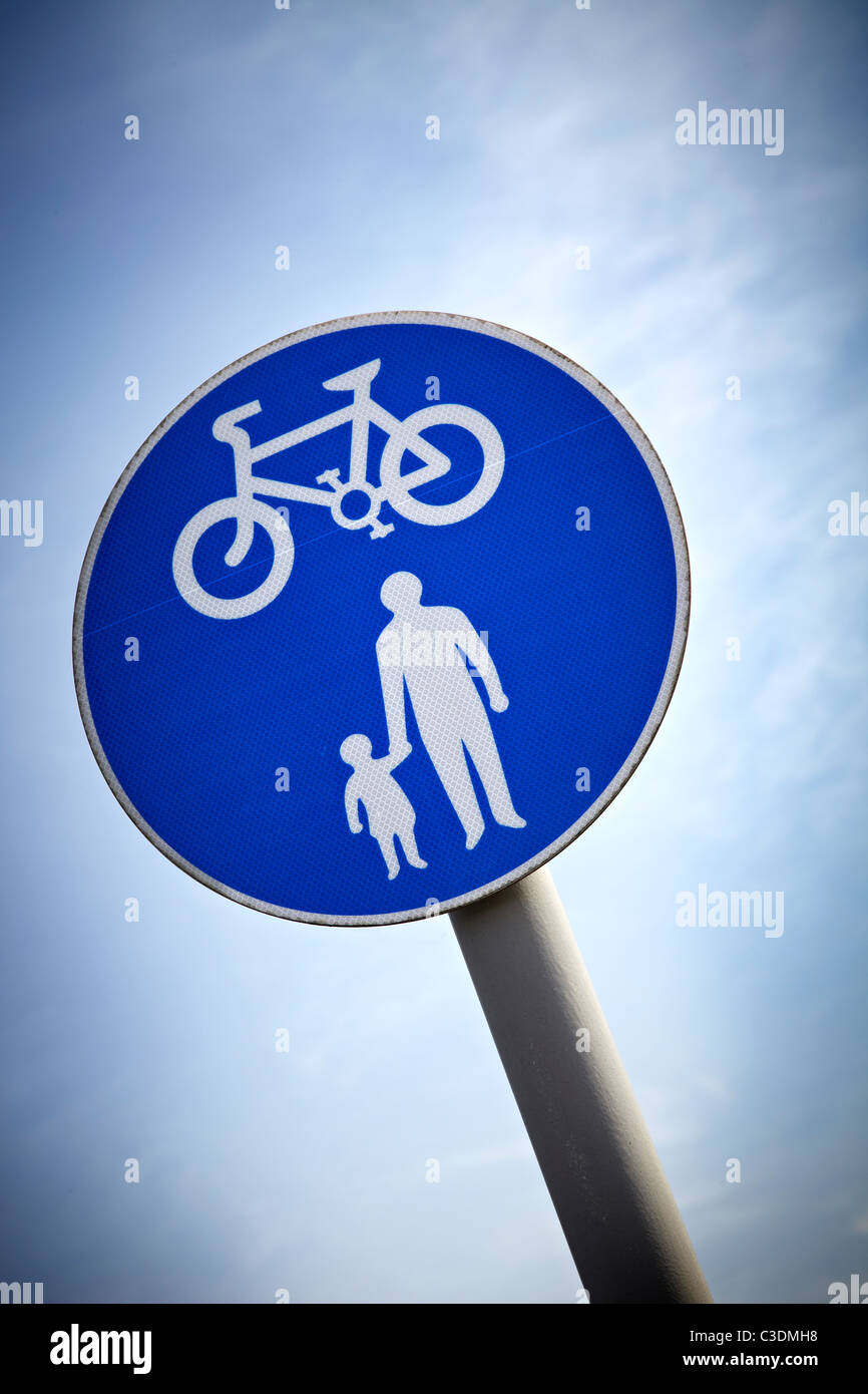 Sign displaying information for pedestrians and cyclists showing that ...
