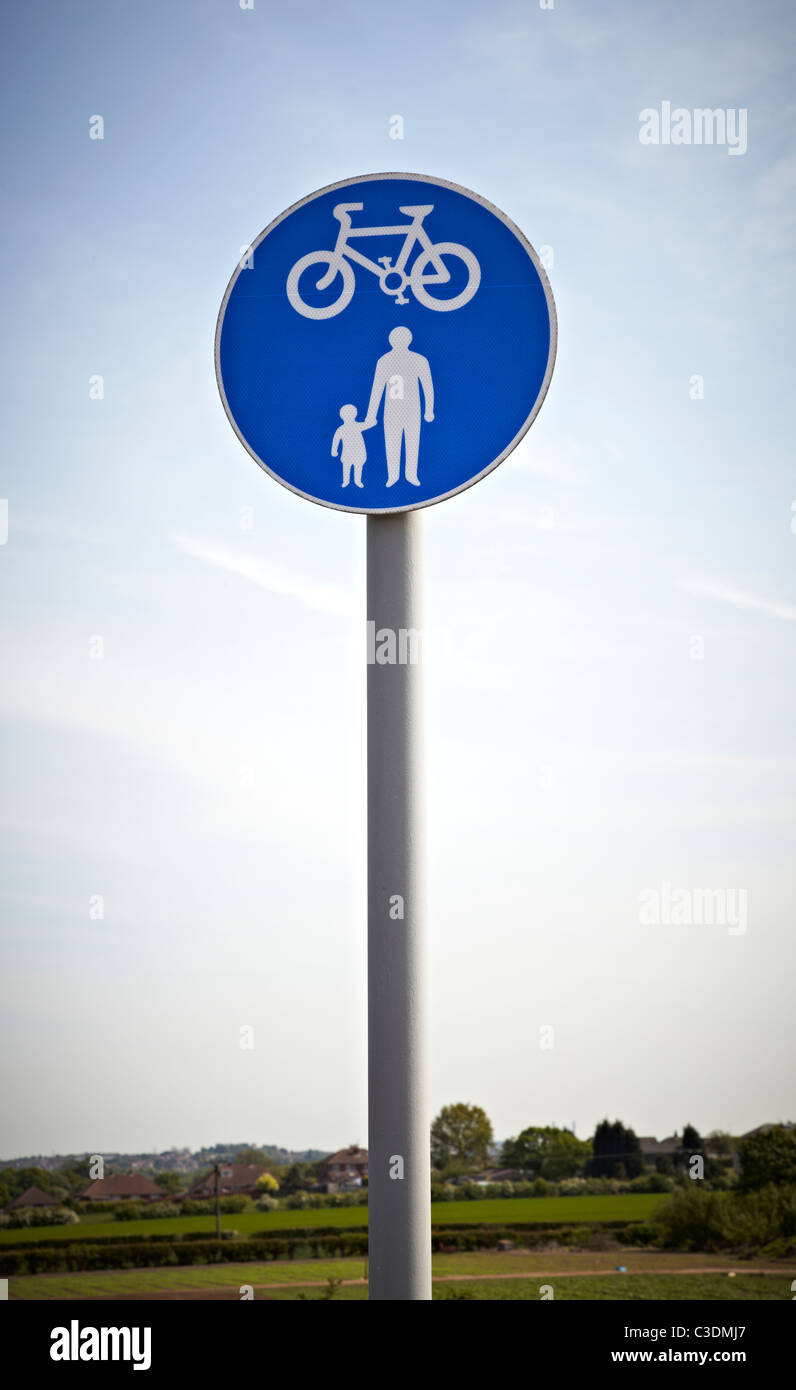 sign displaying information for pedestrians and cyclists showing that ...