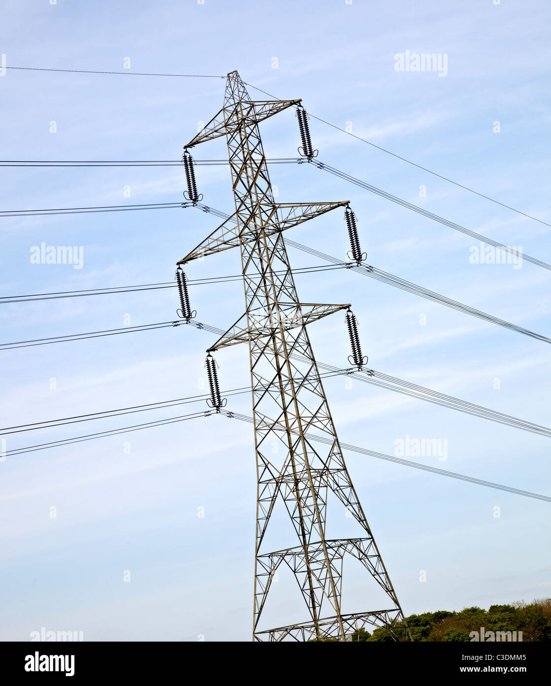 Electricity pylon blue sky hi-res stock photography and images - Alamy