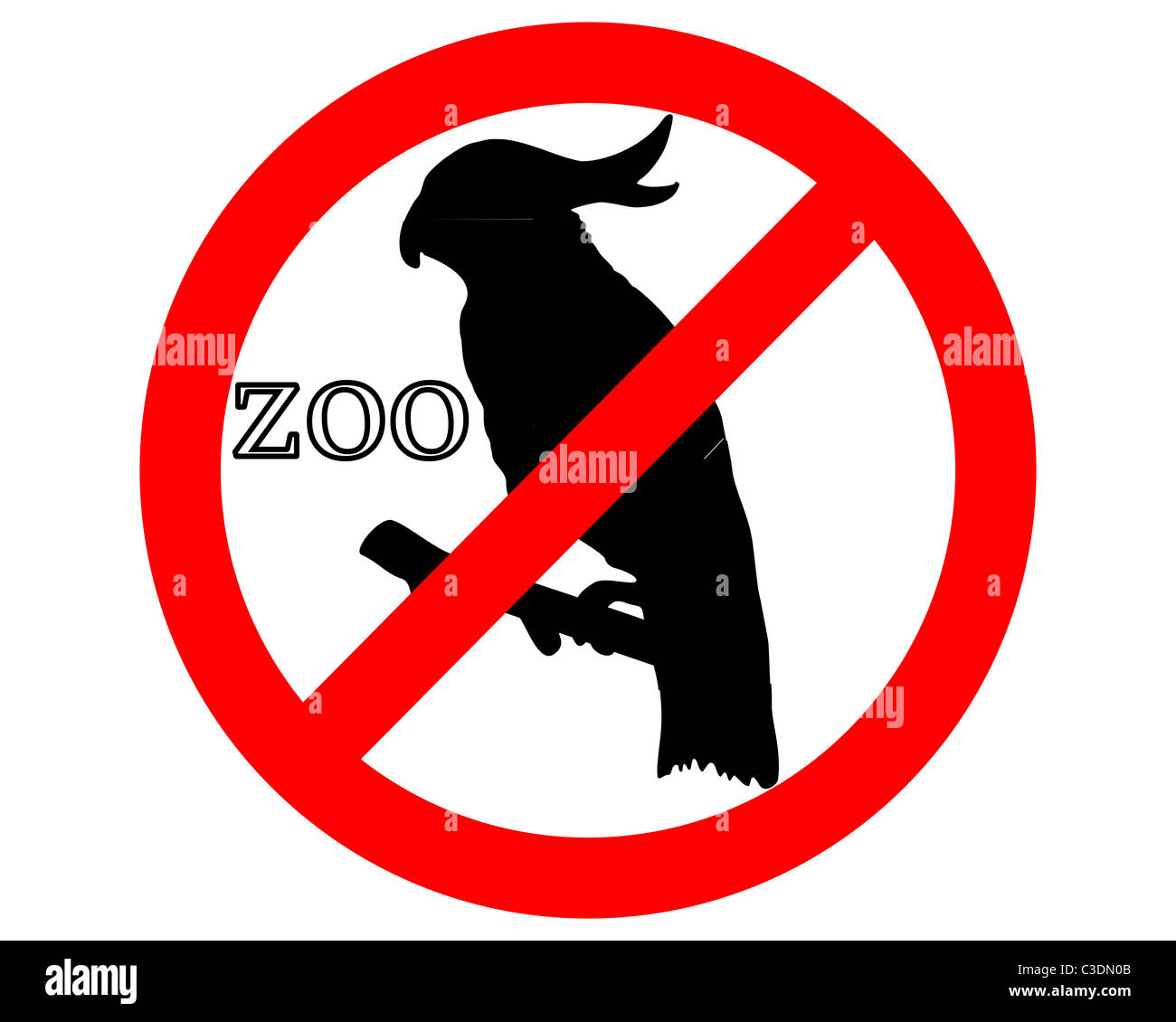 Cockatoo in zoo prohibited Stock Photo - Alamy