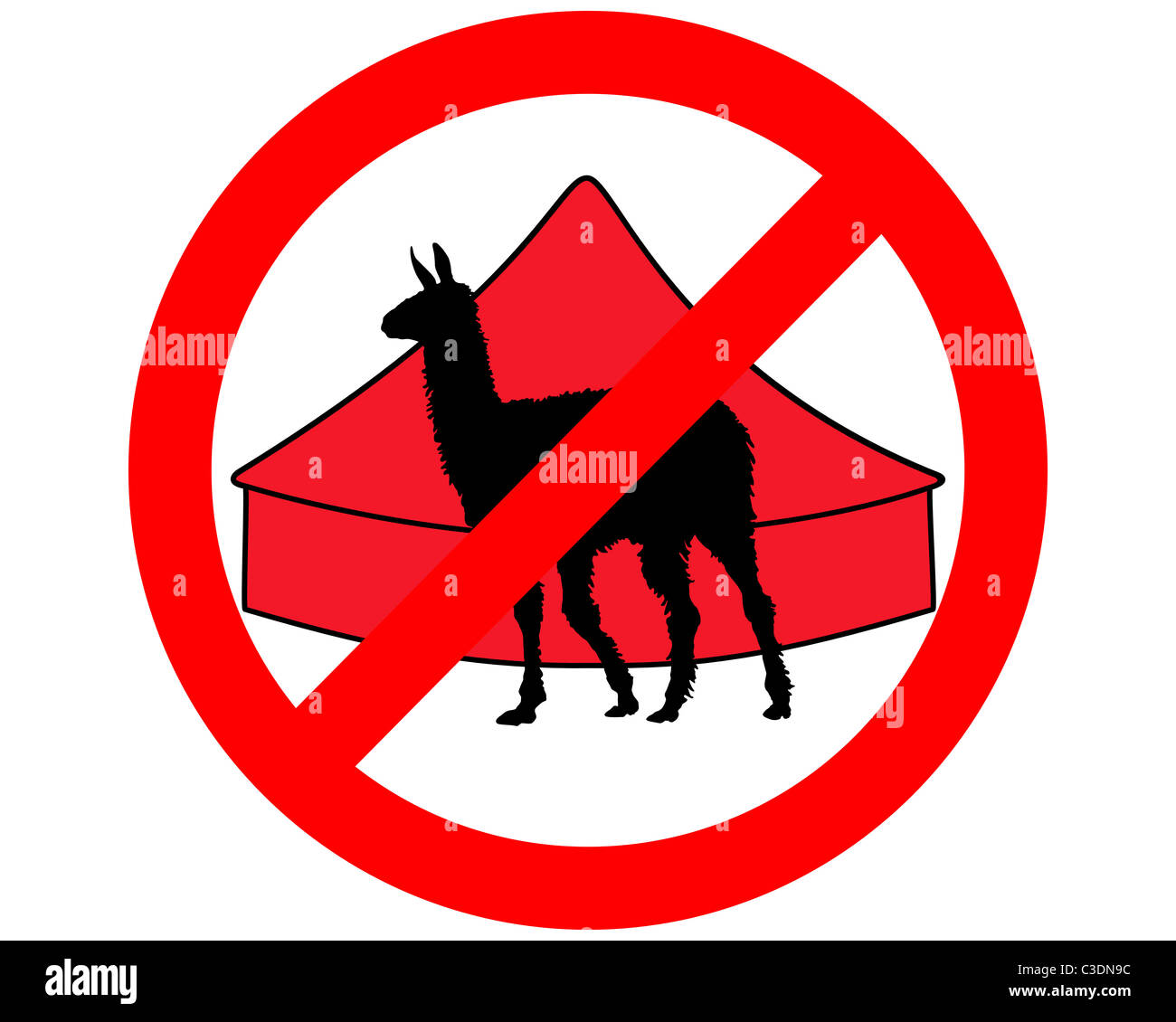 Lama in circus prohibited Stock Photo - Alamy