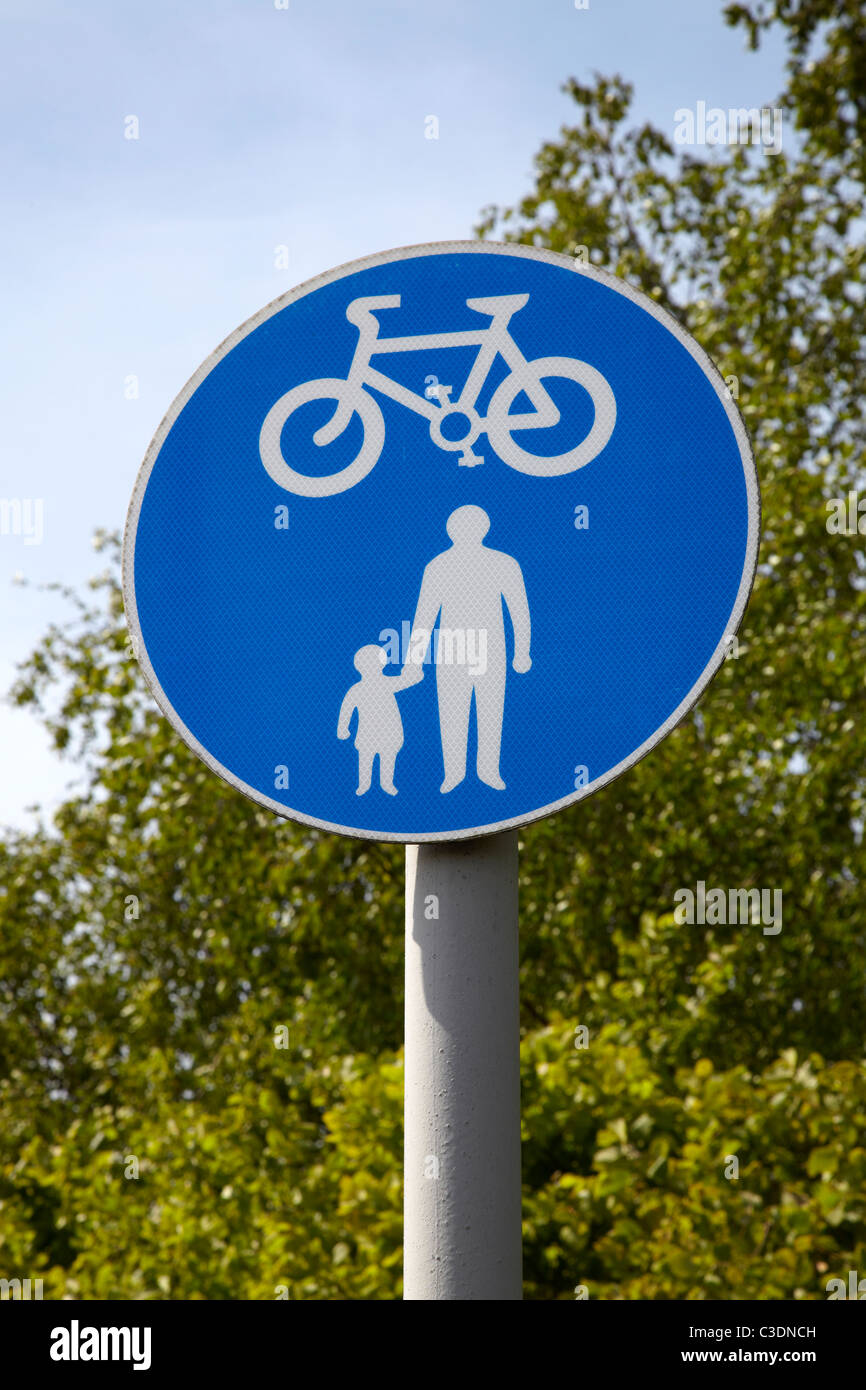 sign displaying information for pedestrians and cyclists showing that ...