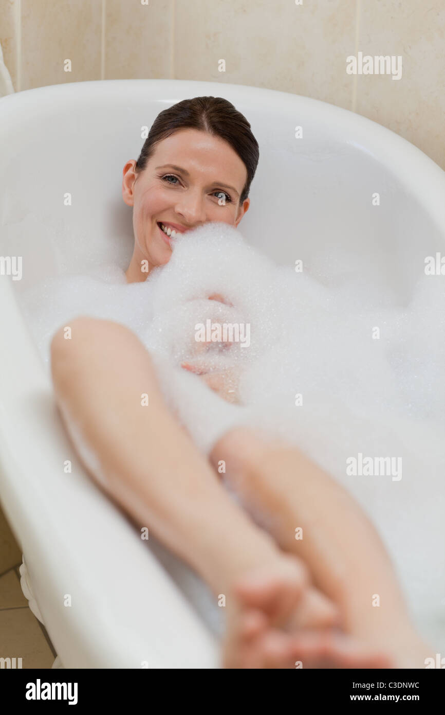 Attractive woman taking bath hi-res stock photography and images - Alamy