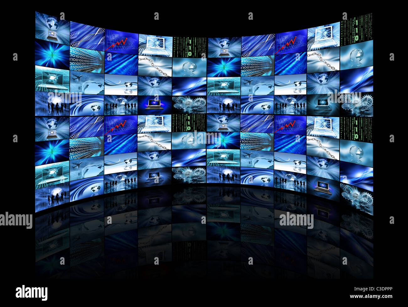 Multi screens showing various business themed images Stock Photo - Alamy