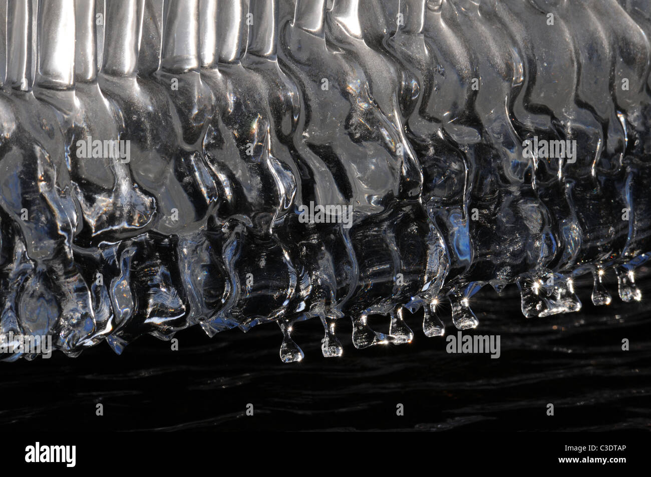Ice formation under a bridge, ice, winter, cold, H2O in solid form ...