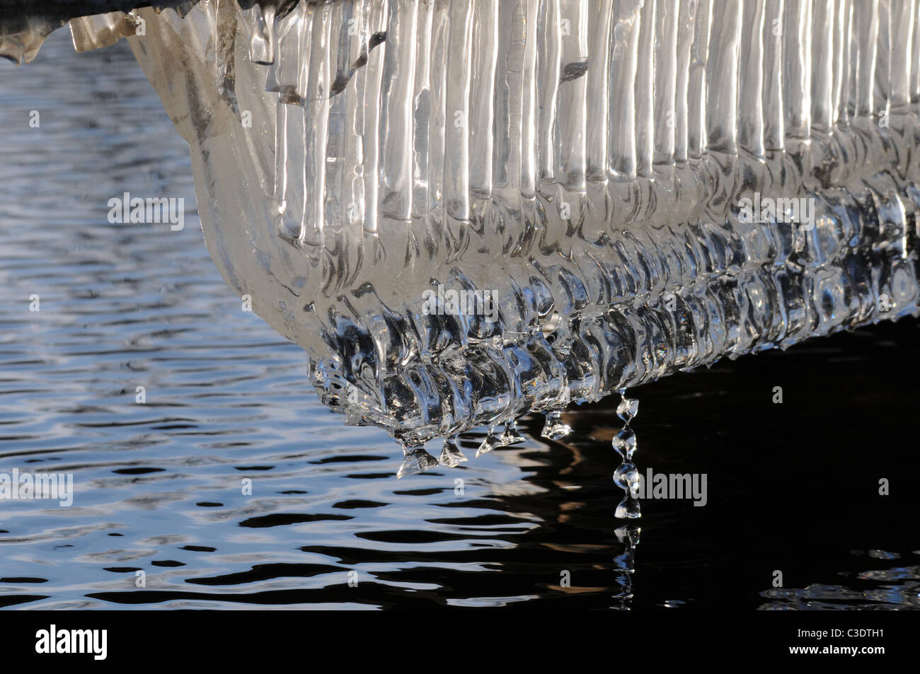 Ice formation under a bridge, ice, winter, cold, H2O in solid form ...