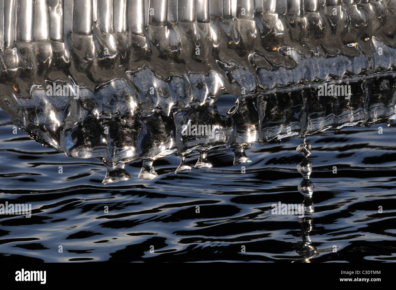 Ice formation under a bridge, ice, winter, cold, H2O in solid form ...