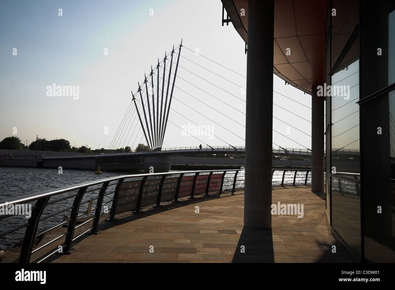 New footbridge, Media City, Salford Quays, Manchester, UK Stock Photo ...