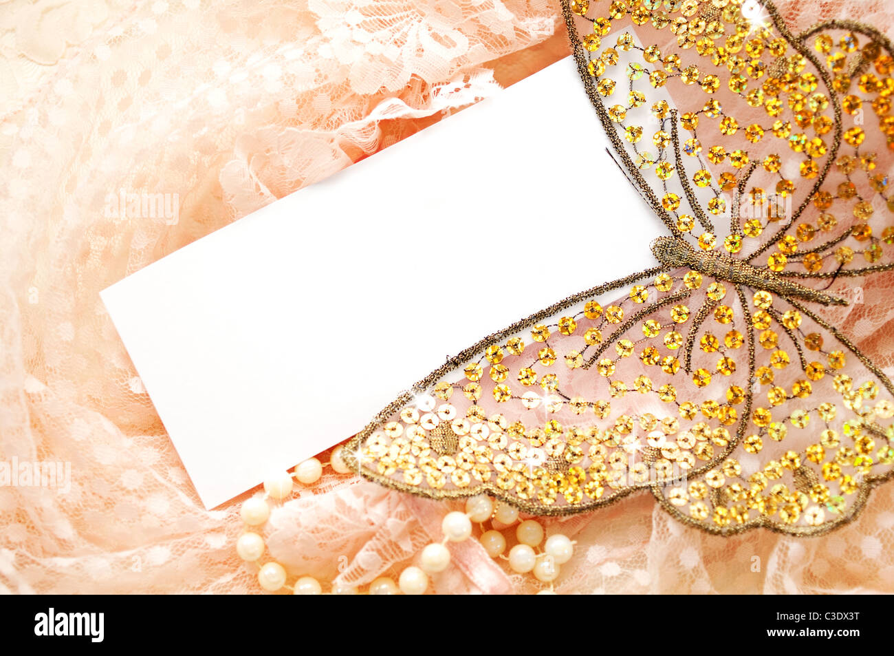 note and greeting card with decoration Stock Photo - Alamy