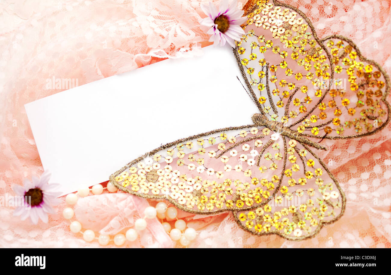 note and greeting card with decoration Stock Photo - Alamy