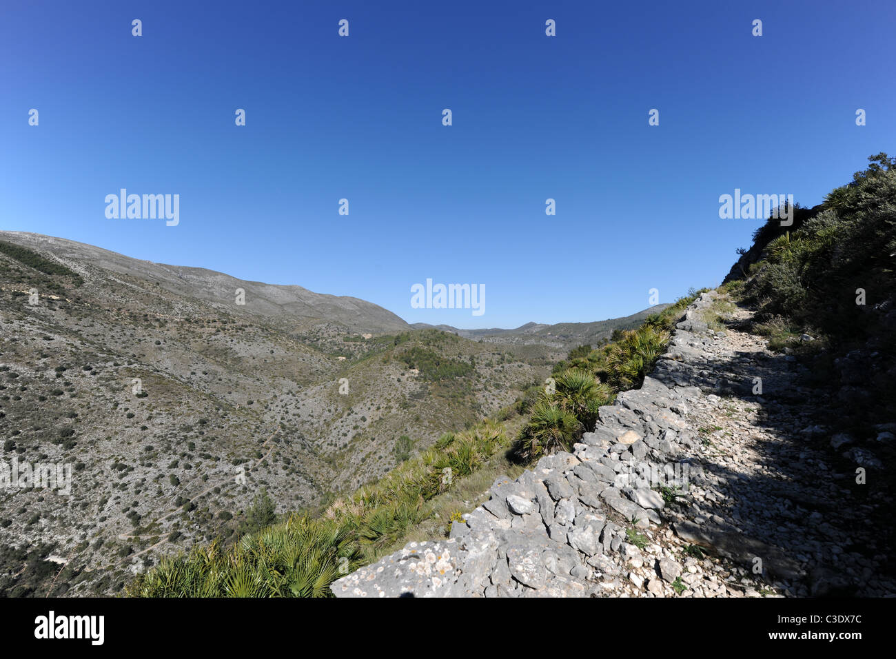 Mozarabic mule trail (now used by hikers) built by the Moors ...