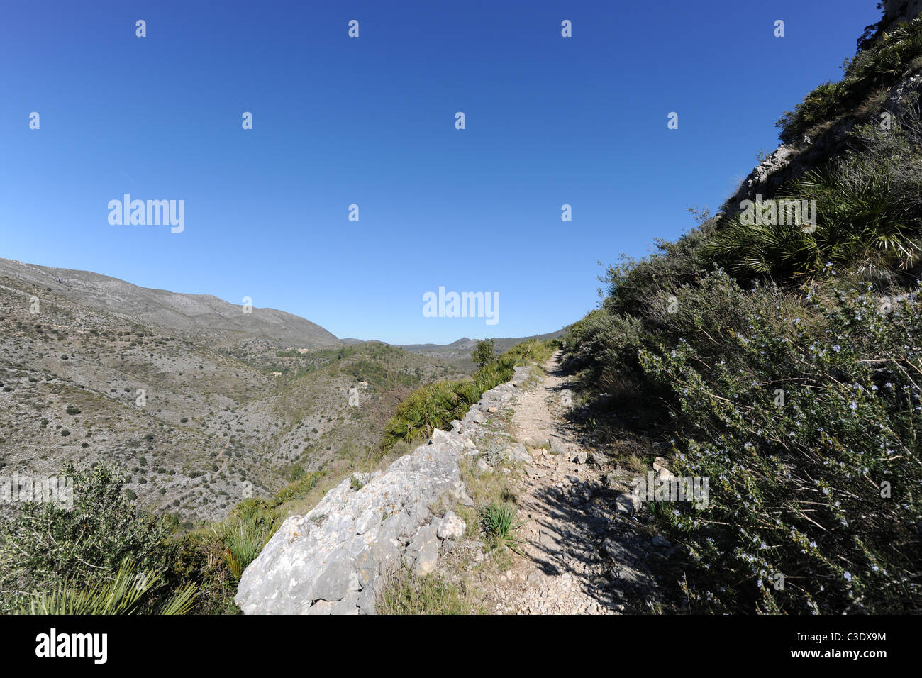Mozarabic mule trail (now used by hikers) built by the Moors ...