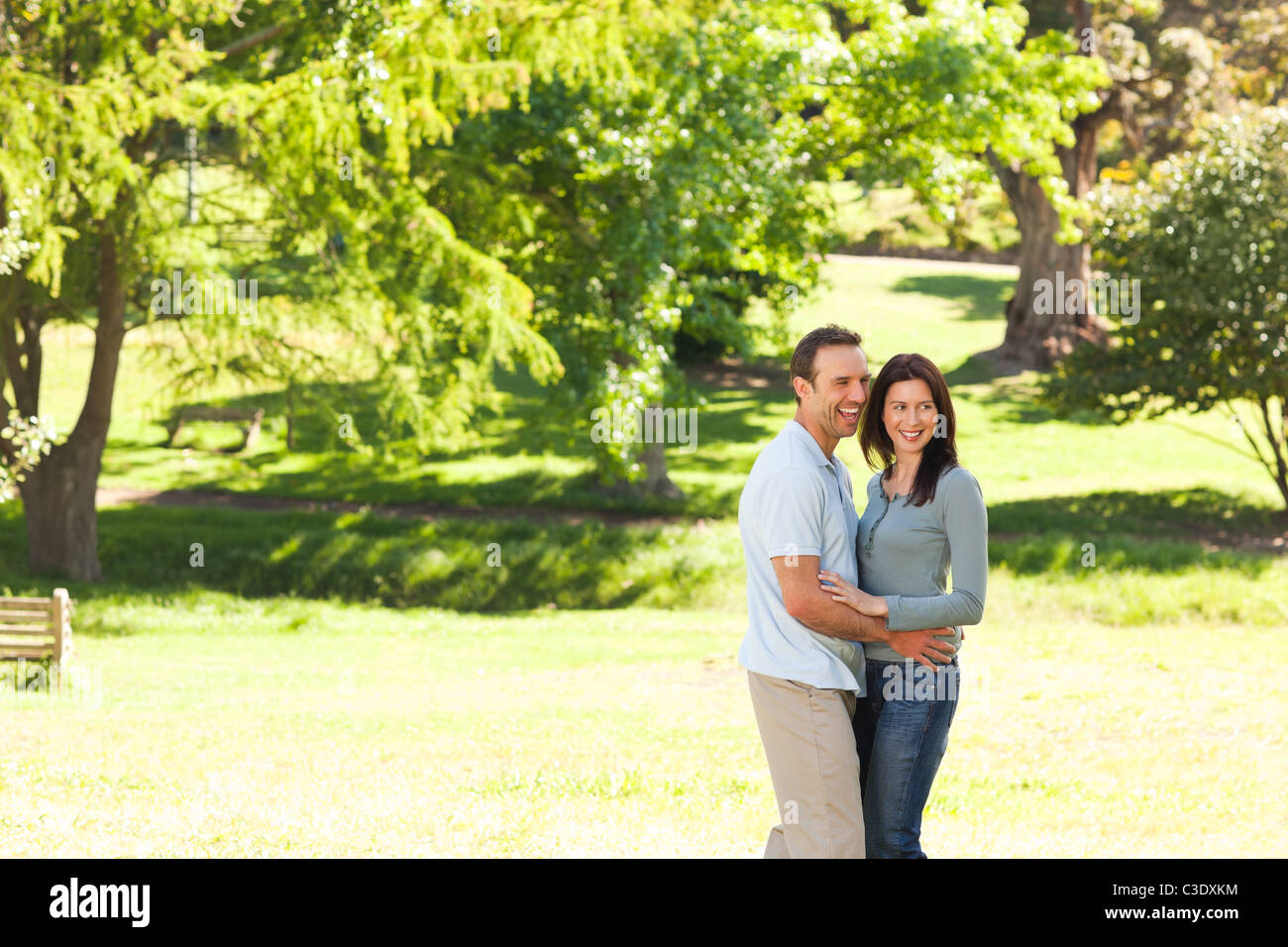 Beautiful lovers in the park Stock Photo - Alamy