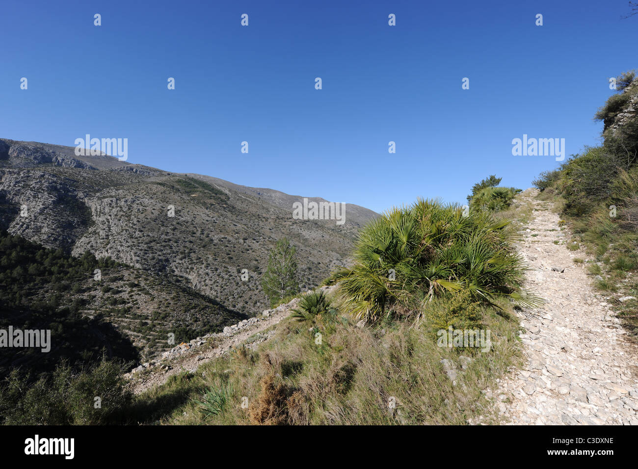 Mozarabic mule trail (now used by hikers) built by the Moors ...