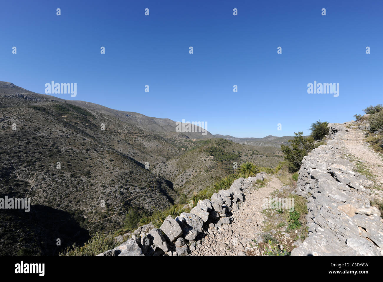 Mozarabic mule trail (now used by hikers) built by the Moors ...