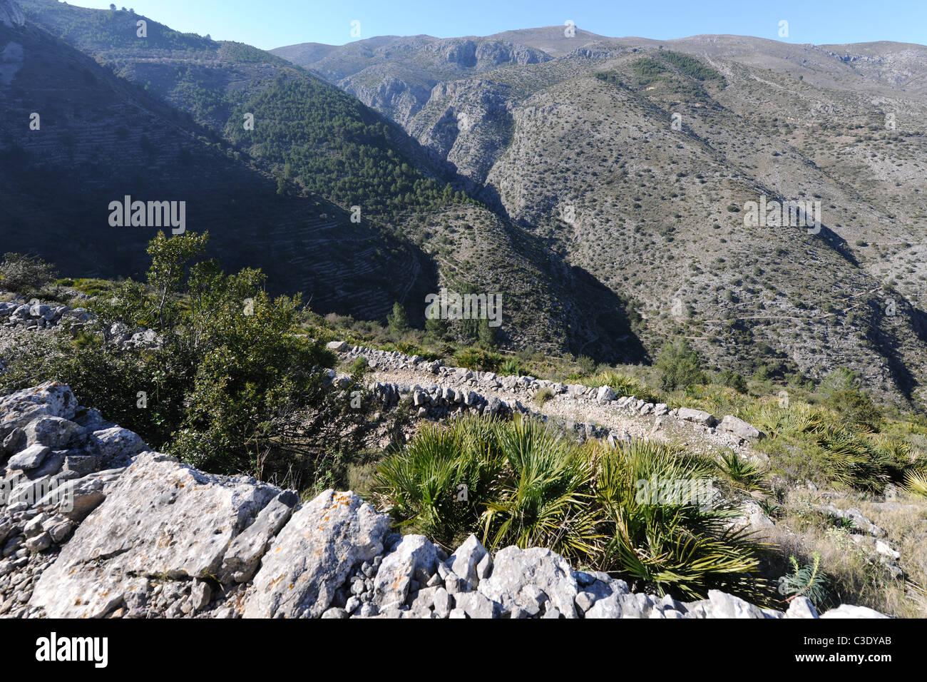 Mozarabic mule trail (now used by hikers) built by the Moors ...
