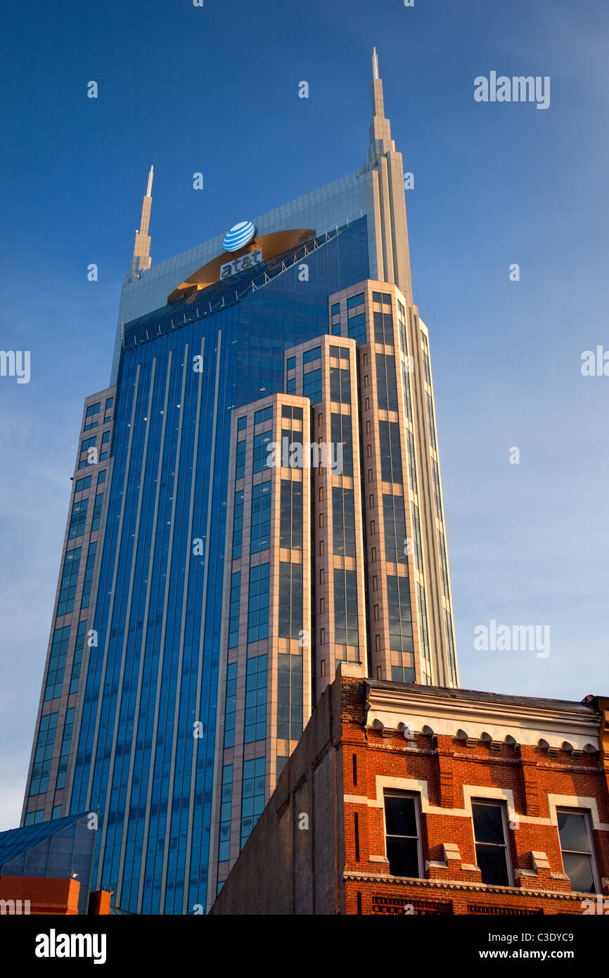 The AT&T building towers over the historic buildings and honky-tonks ...