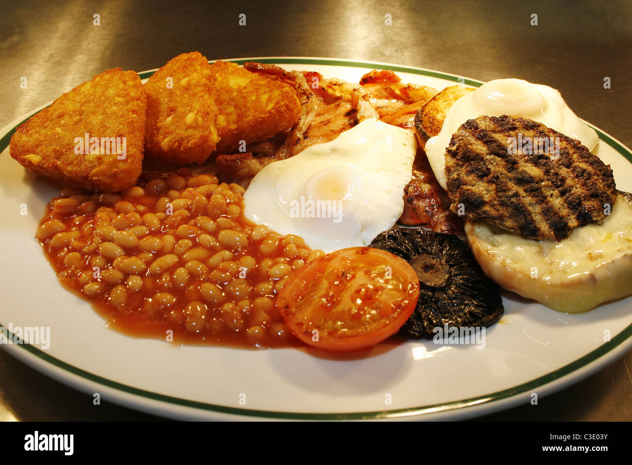 all day breakfast waiting to be served to customer Stock Photo - Alamy