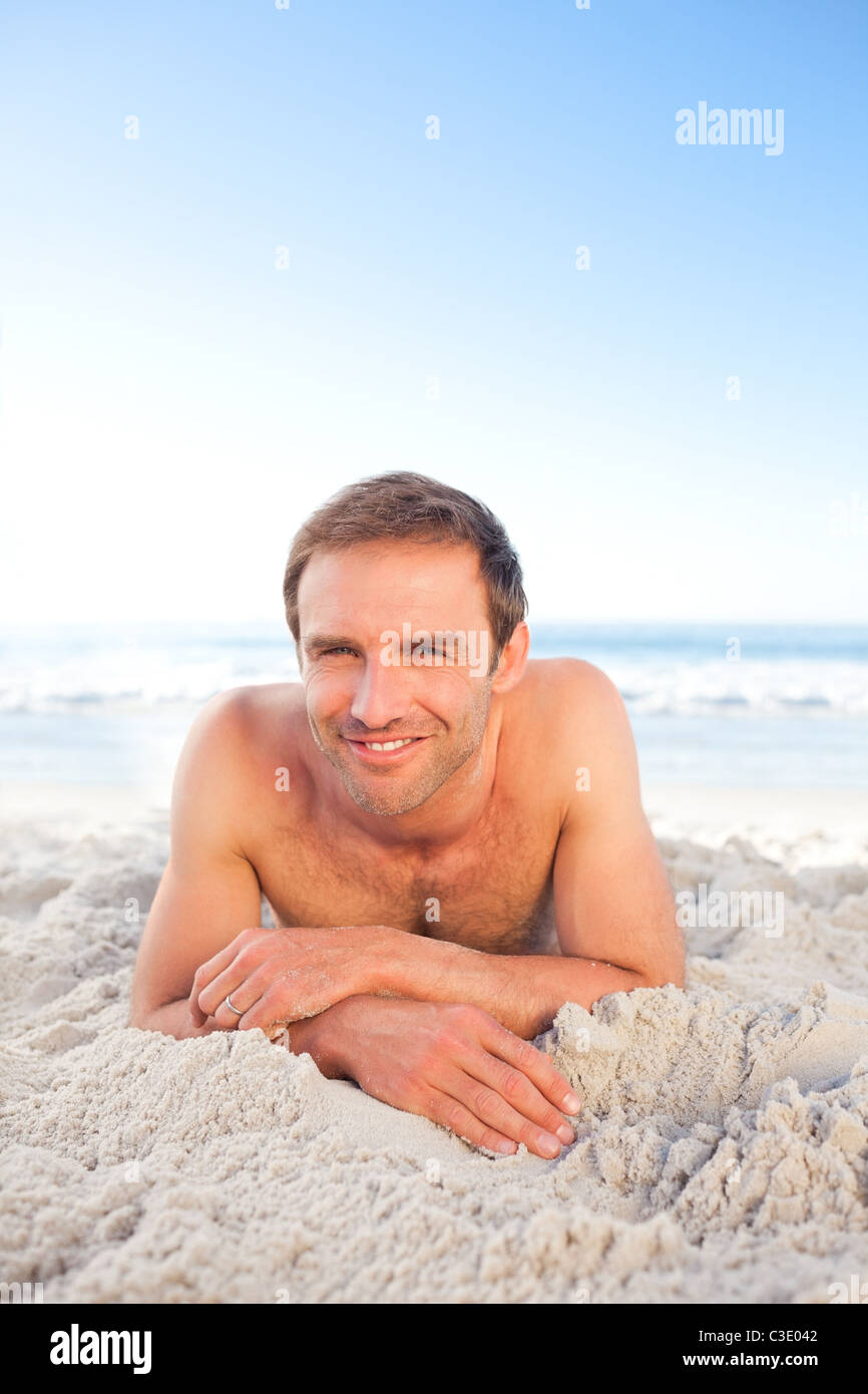 Man at the beach Stock Photo - Alamy