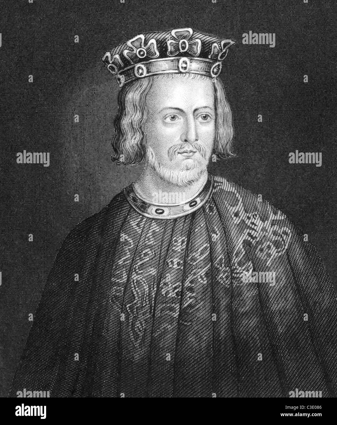 John King of England (1166-1216) on engraving from 1830. King of ...