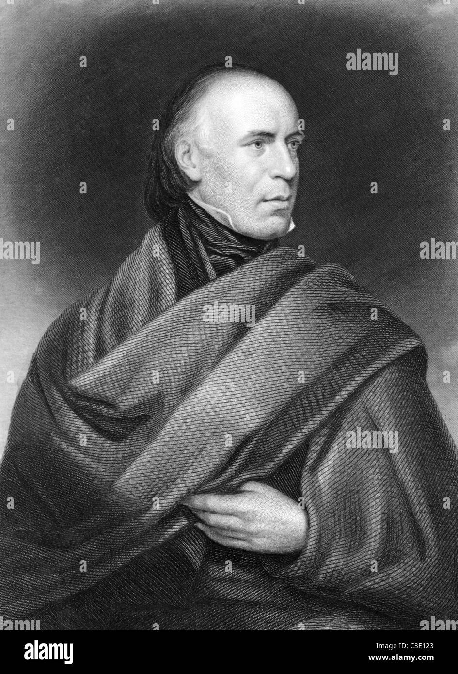 Allan Cunningham (1784-1842) on engraving from 1835. Scottish poet and ...