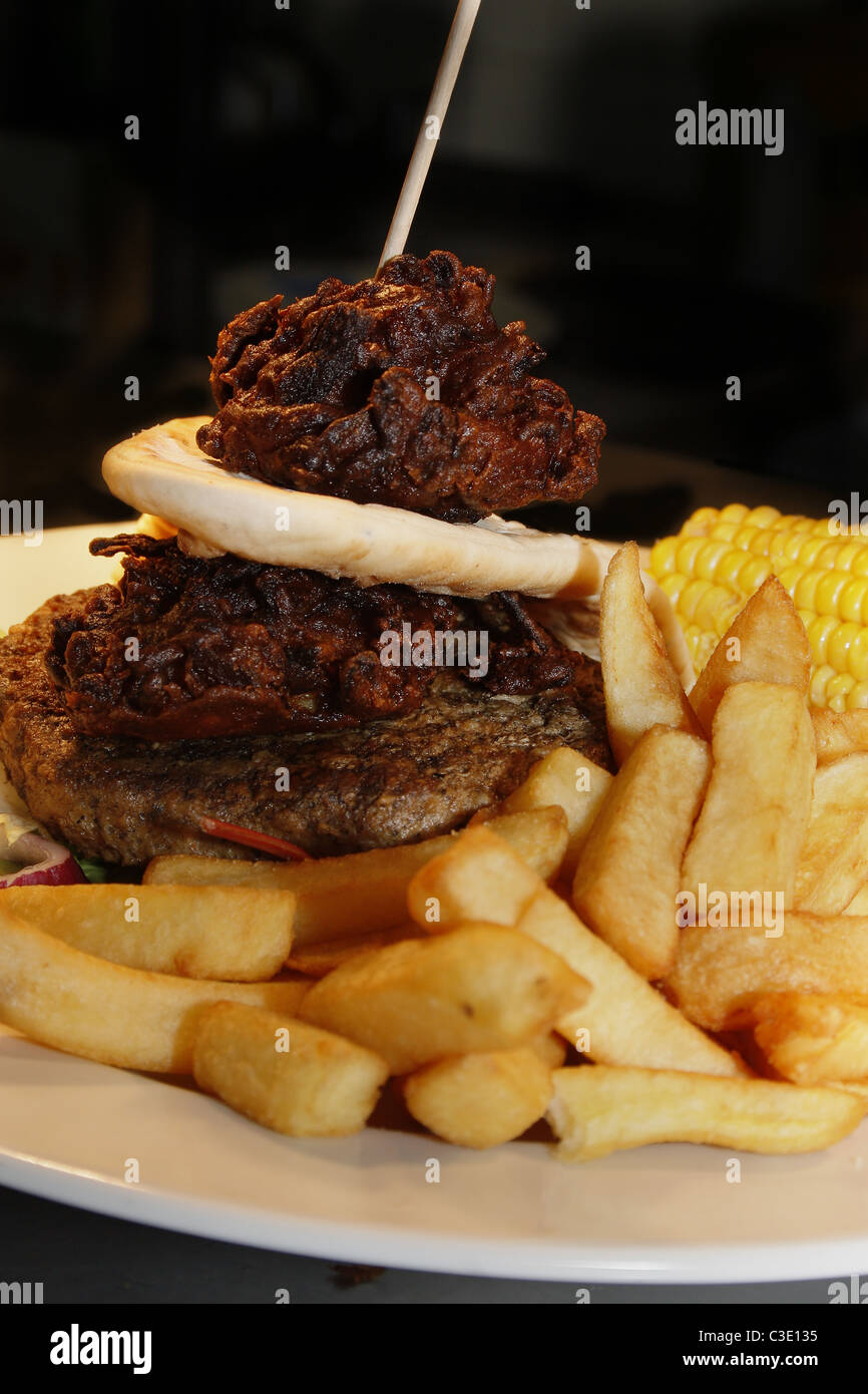 image of bollywood bad boy burger in kitchen Stock Photo - Alamy