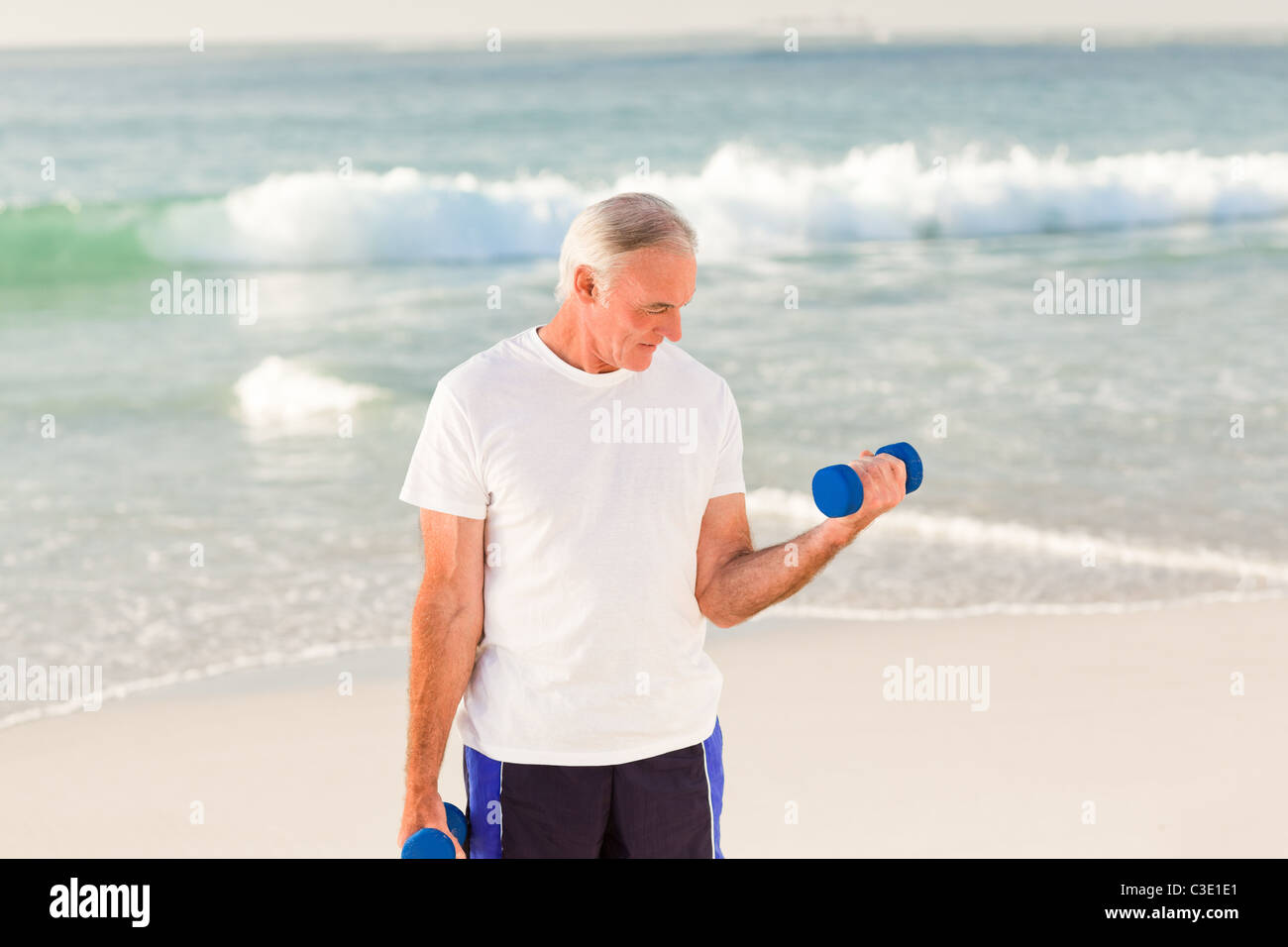 Senior man doing his exercises Stock Photo - Alamy