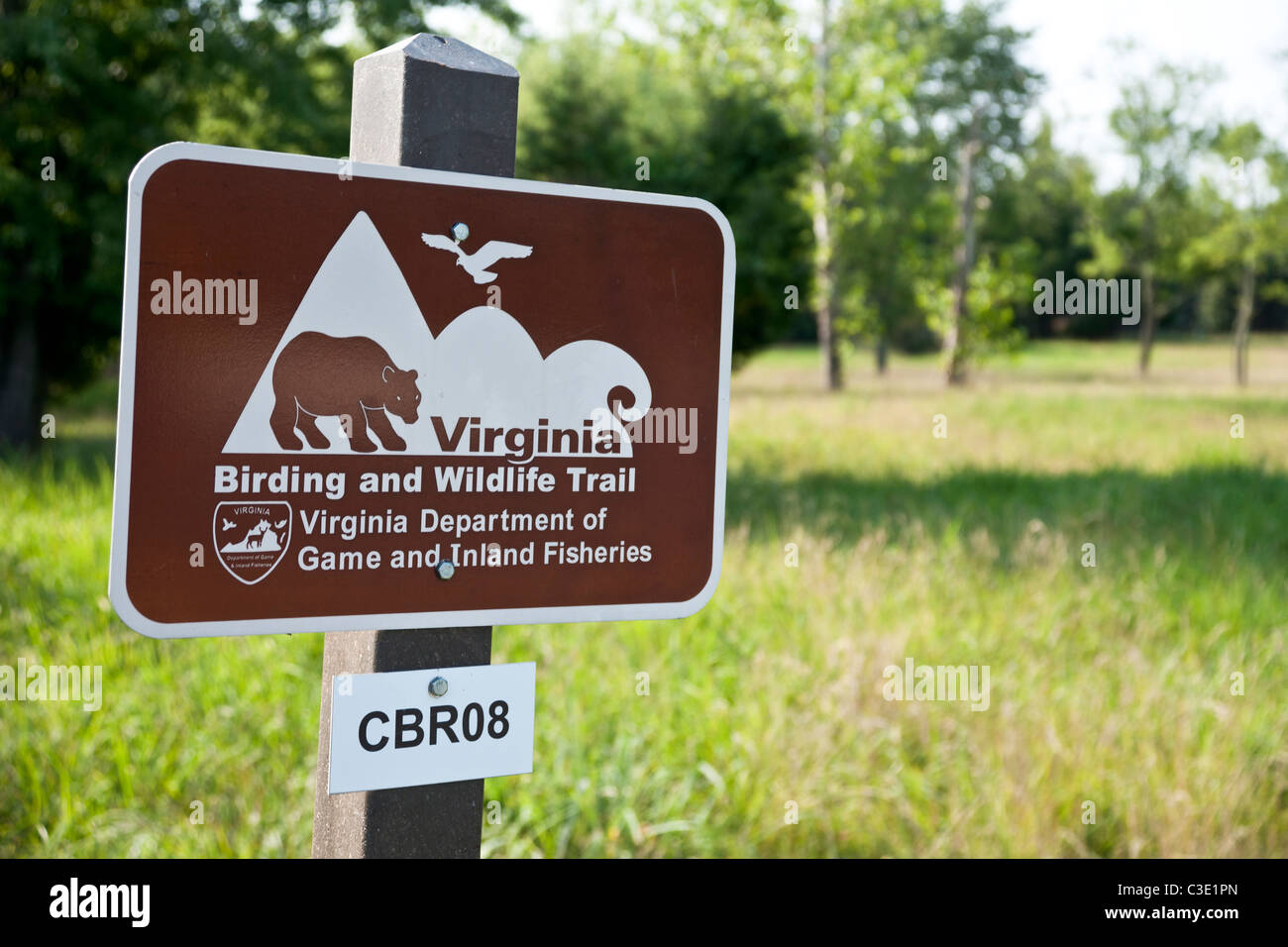 A sign marking the Virginia Birding and Wildlife Trail in the Manassas ...