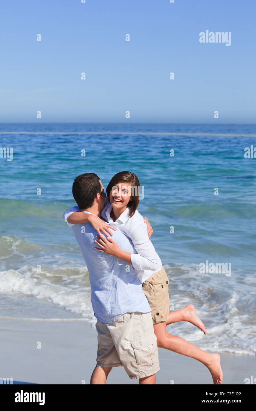 Lovely couple in the sea Stock Photo - Alamy