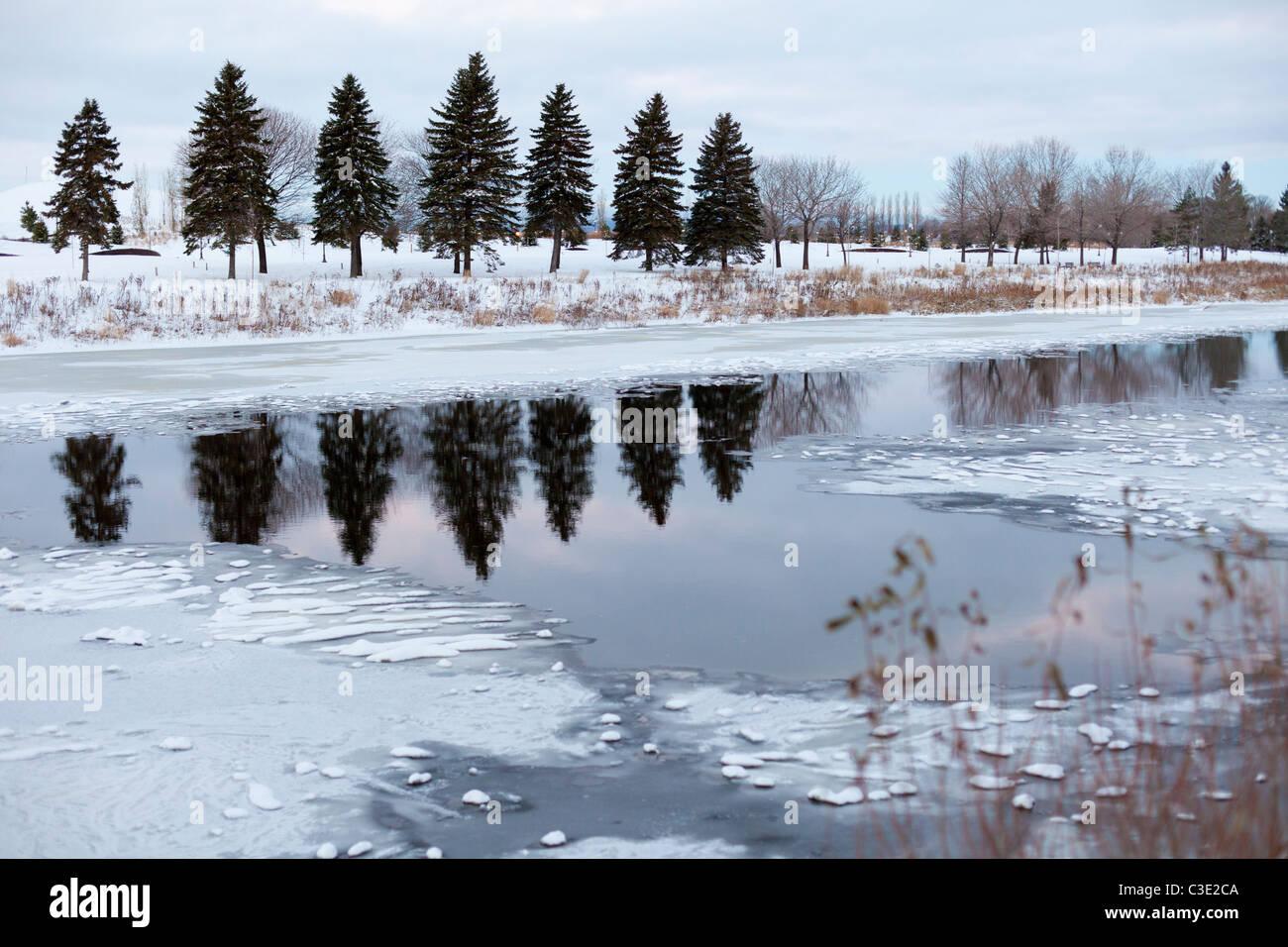 St-Charles River in Winter, Quebec City Stock Photo - Alamy