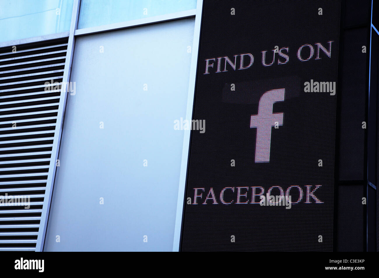 Facebook logo on outside display screen Stock Photo - Alamy