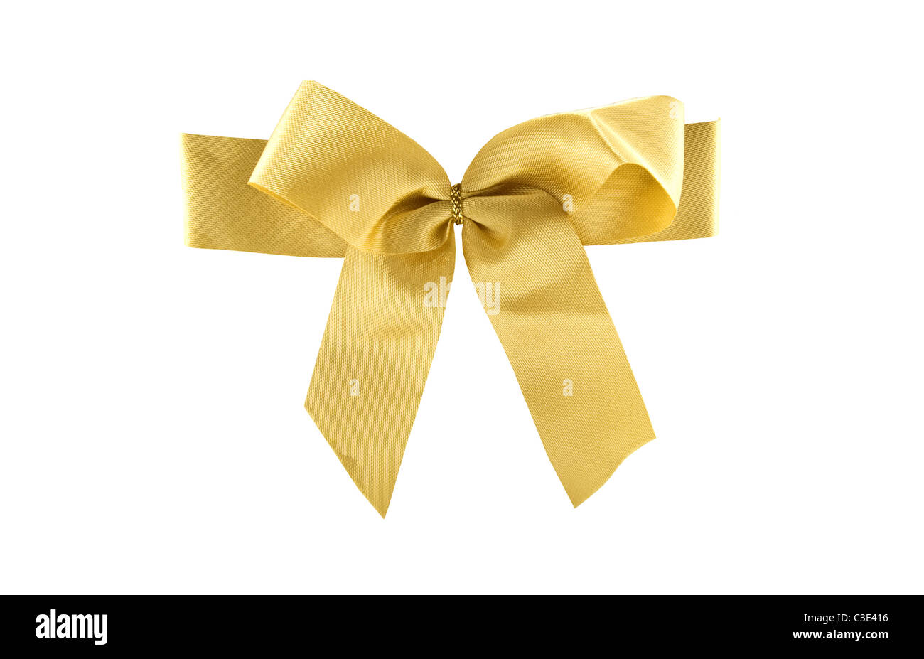 gold bow is isolated on white Stock Photo - Alamy
