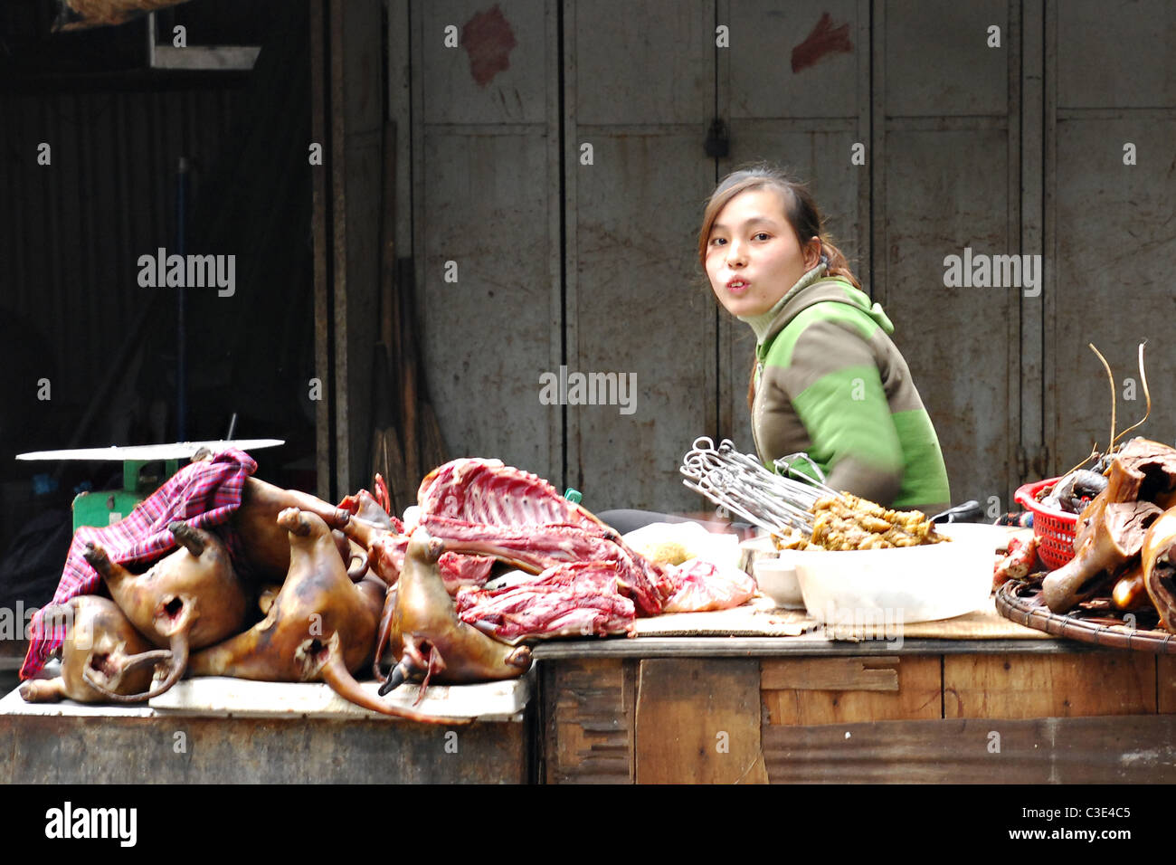 Dog meat market hi-res stock photography and images - Alamy