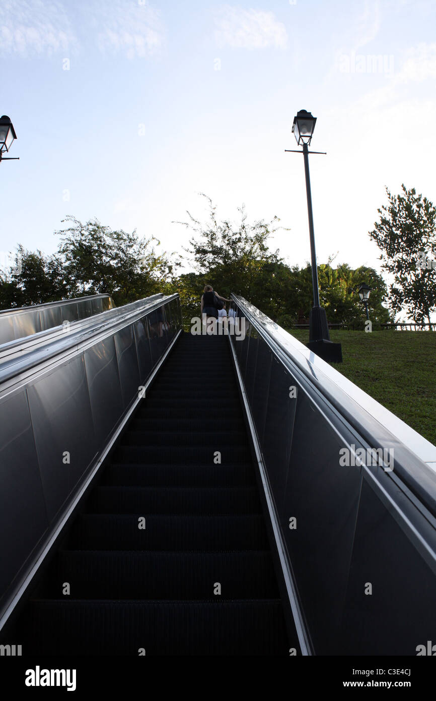 Outdoor Escalators at Fort Canning Hill Park in Singapore Stock Photo ...