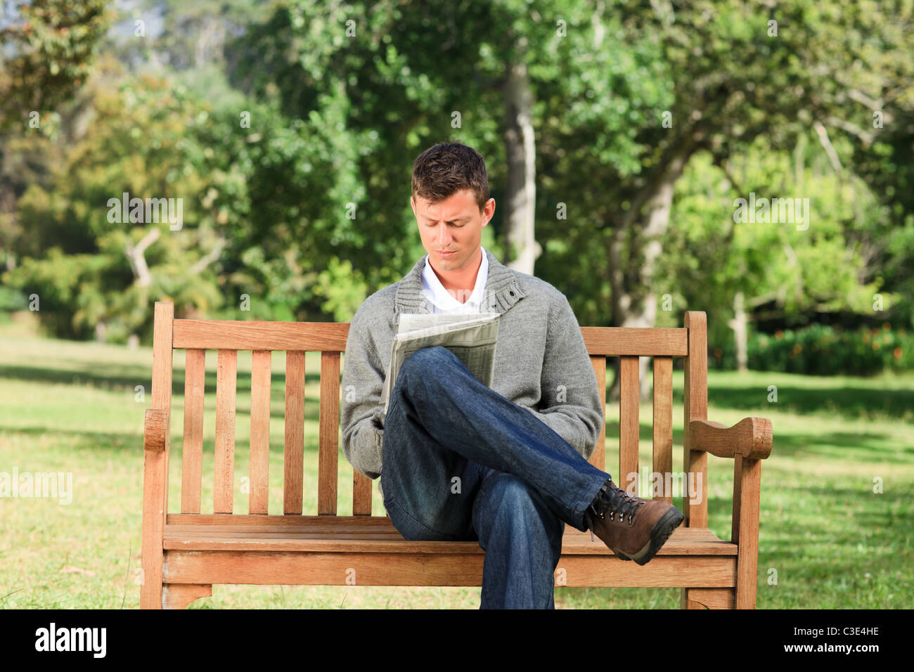 Man with a paper Stock Photo - Alamy