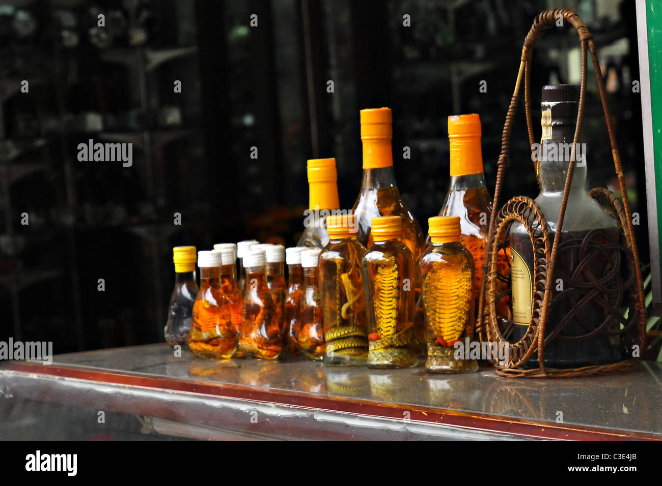 Cobra snake in liquor Stock Photo - Alamy