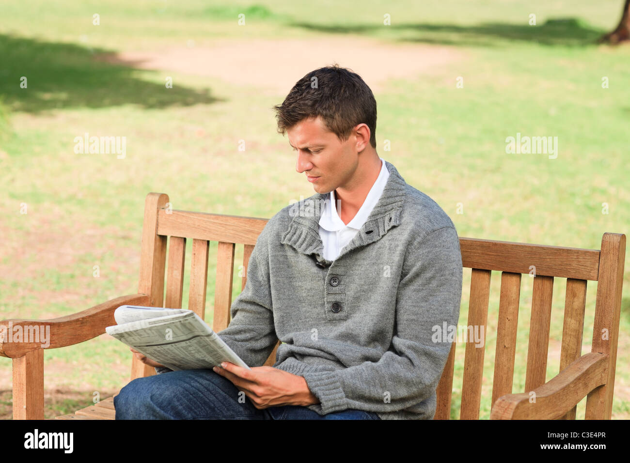 Man with a paper Stock Photo - Alamy