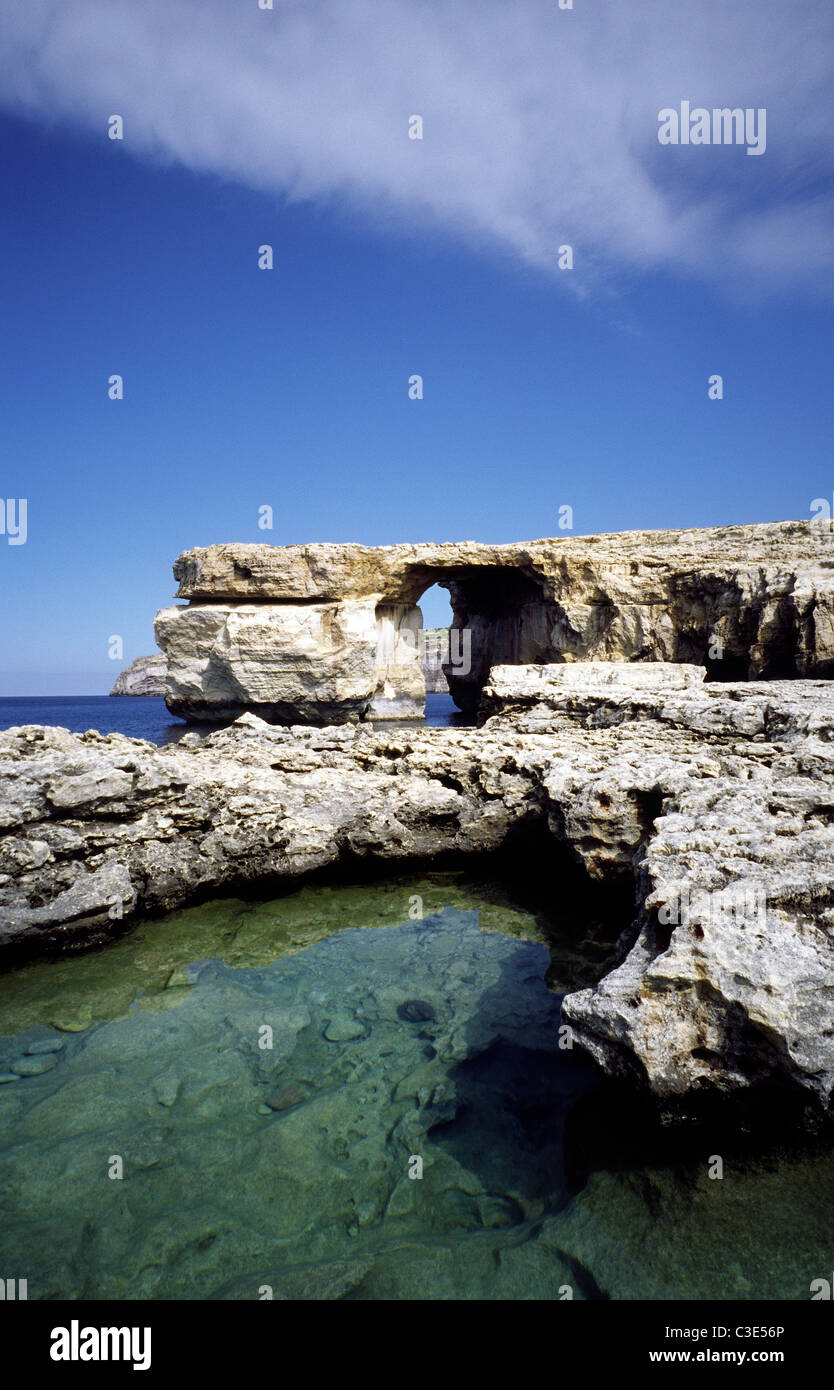 The Azure Window at Dwejra Point on the Maltese island of Gozo Stock ...