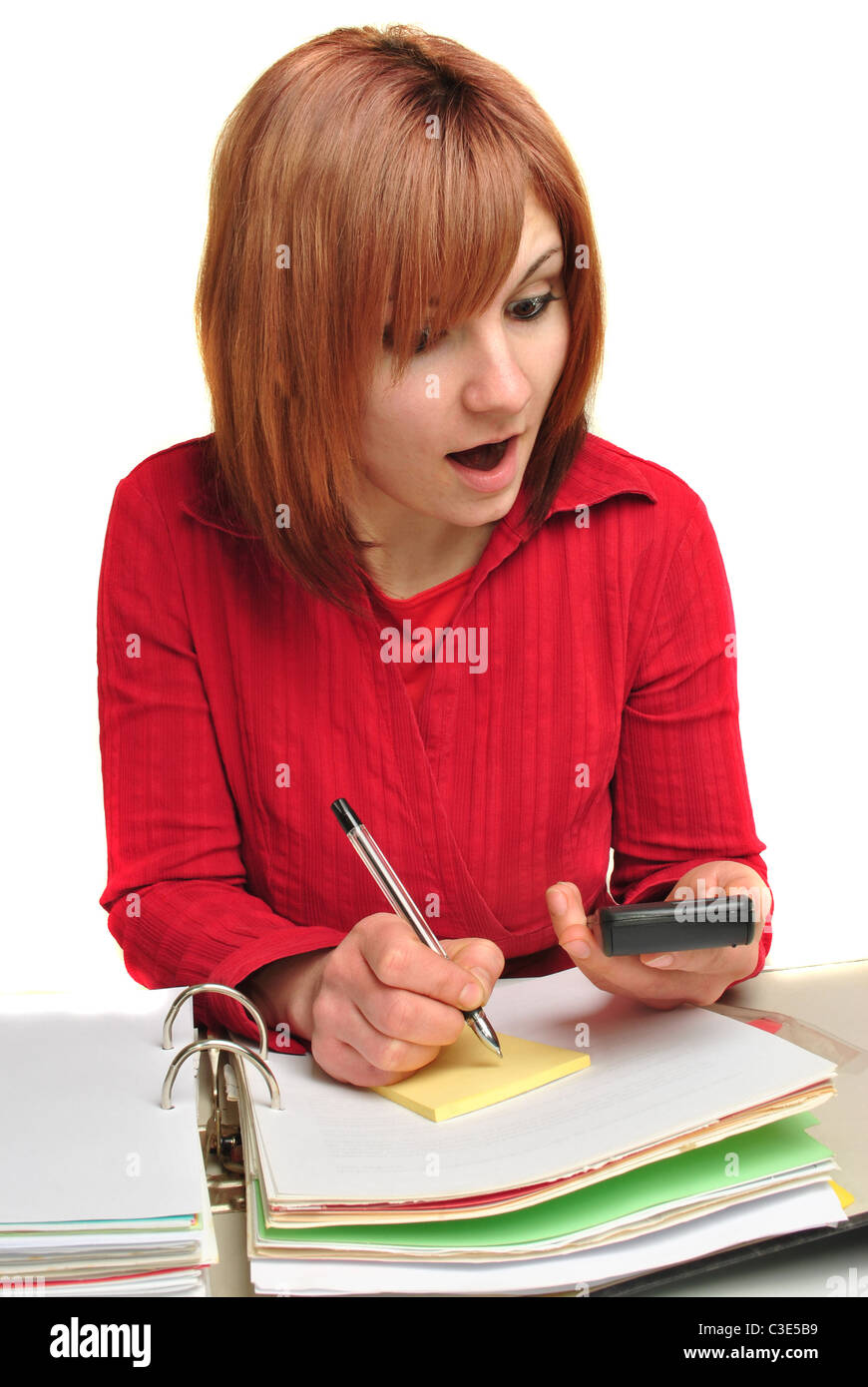 Office staff is working with a calculator Stock Photo - Alamy