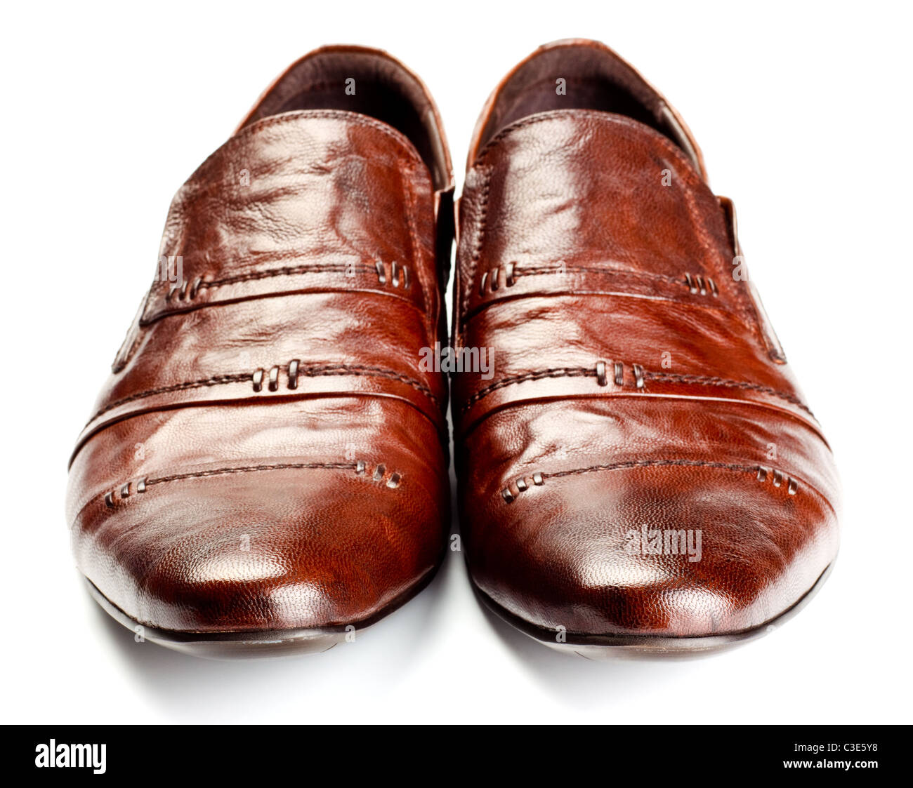 brown shoes pair isolated on white background Stock Photo - Alamy