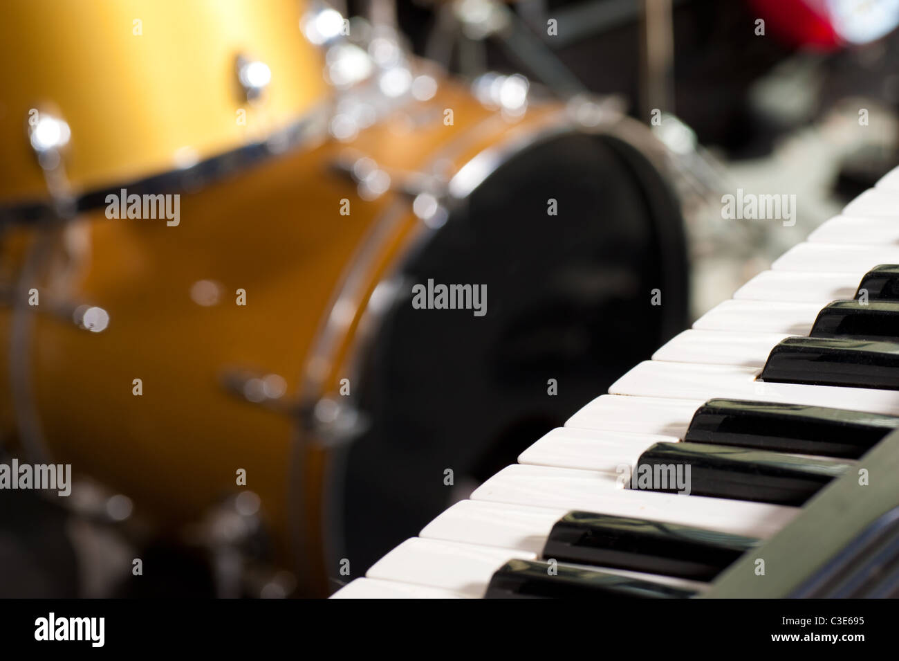 Detail take of a stage ready for a gig Stock Photo - Alamy
