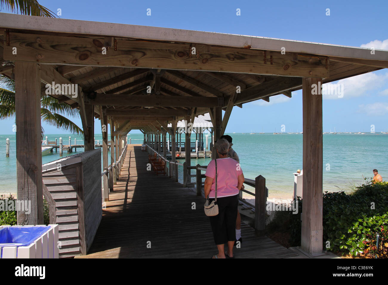 The Boat Landing at Sunset Key Resort Stock Photo - Alamy