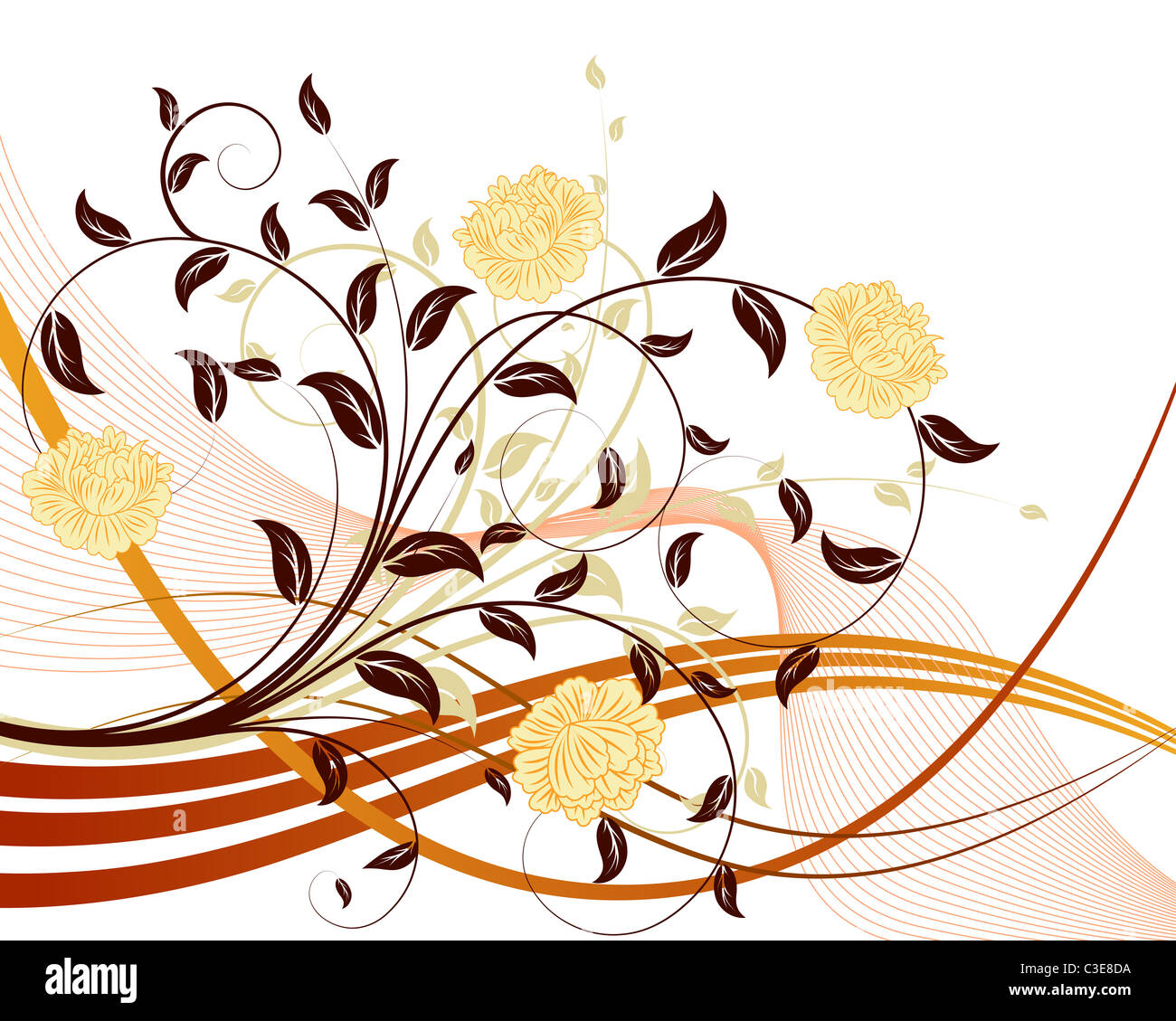 Floral background for design use. Vector illustration Stock Photo - Alamy