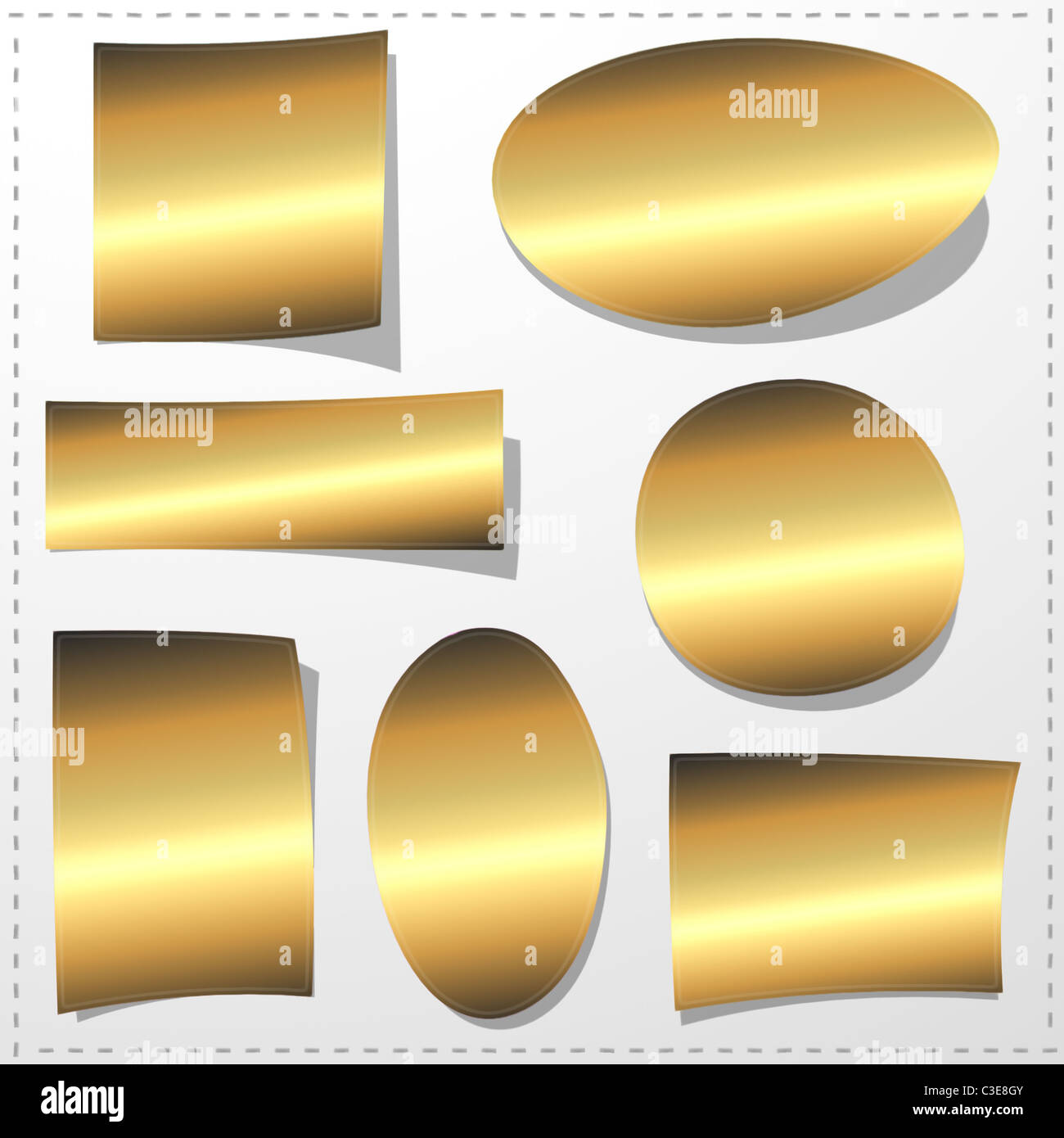 Set of golden sticker Stock Photo - Alamy