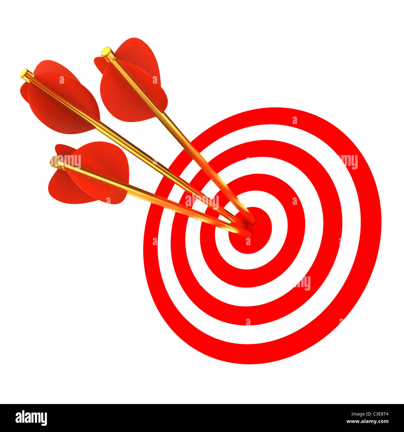 Gold arrow in target 3d hi-res stock photography and images - Alamy