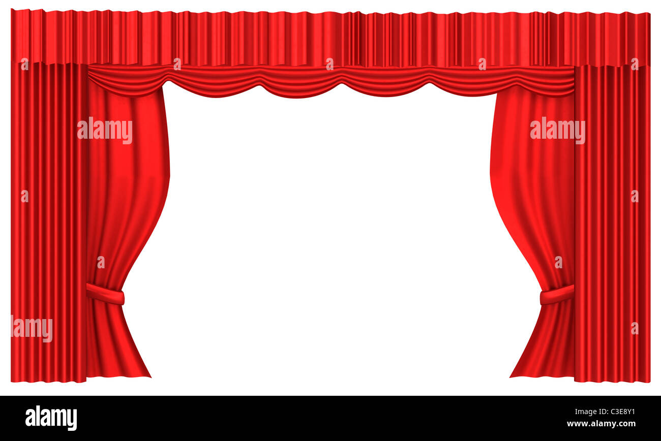 Stage with open curtain Stock Photo - Alamy