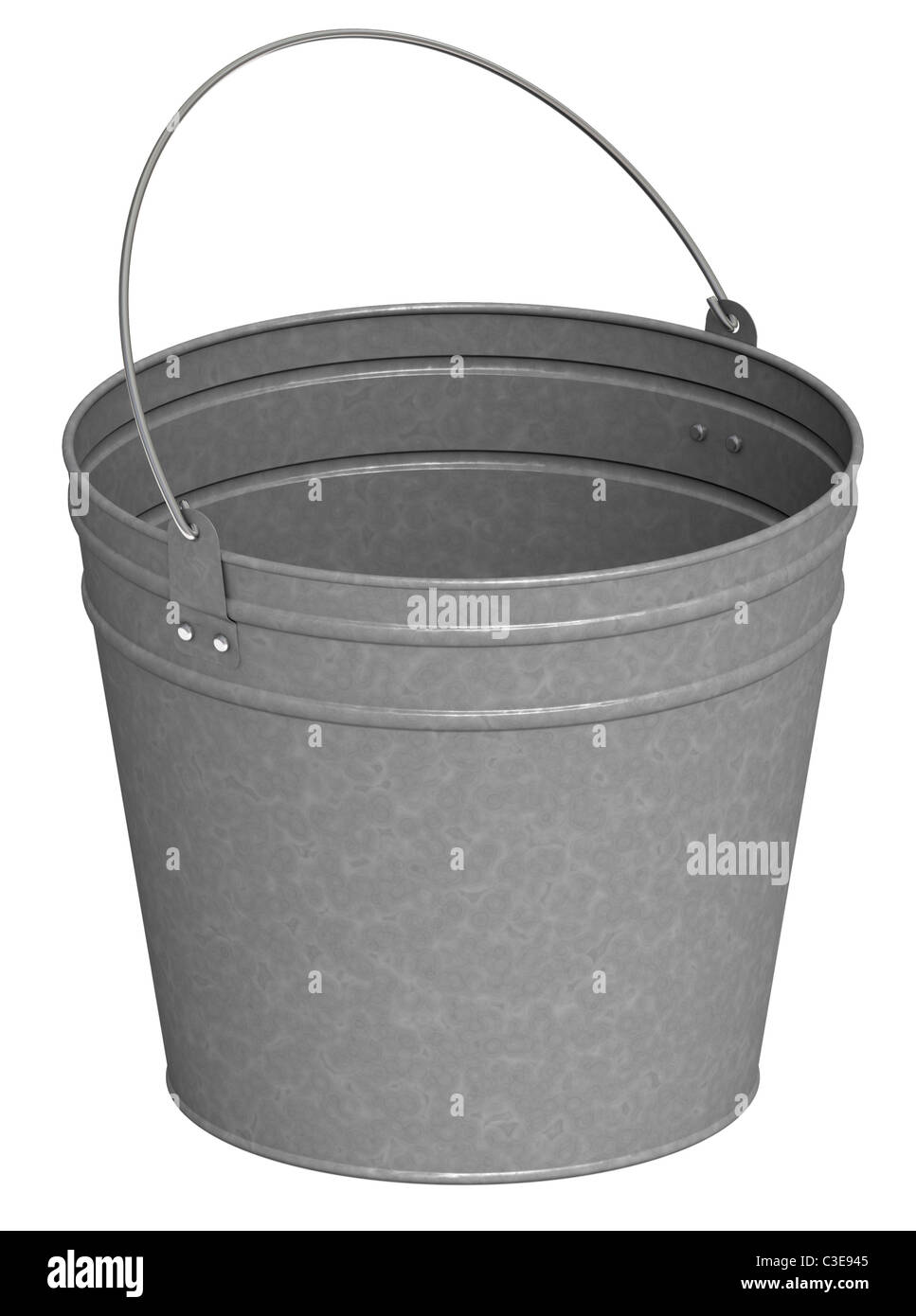 Metal bucket on a white background Stock Photo - Alamy